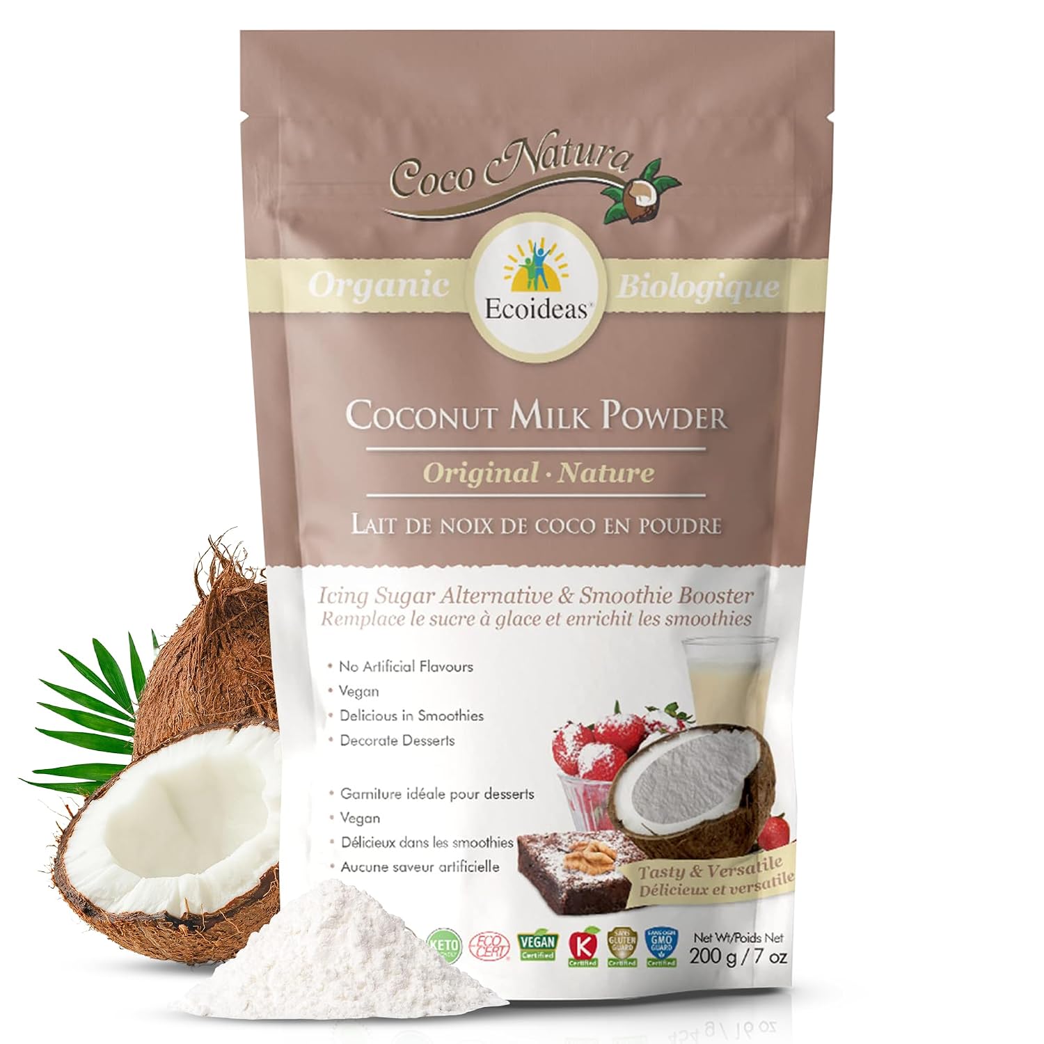 Amazon.com: Ecoideas Organic Coconut Milk Powder - Original, 200g ...