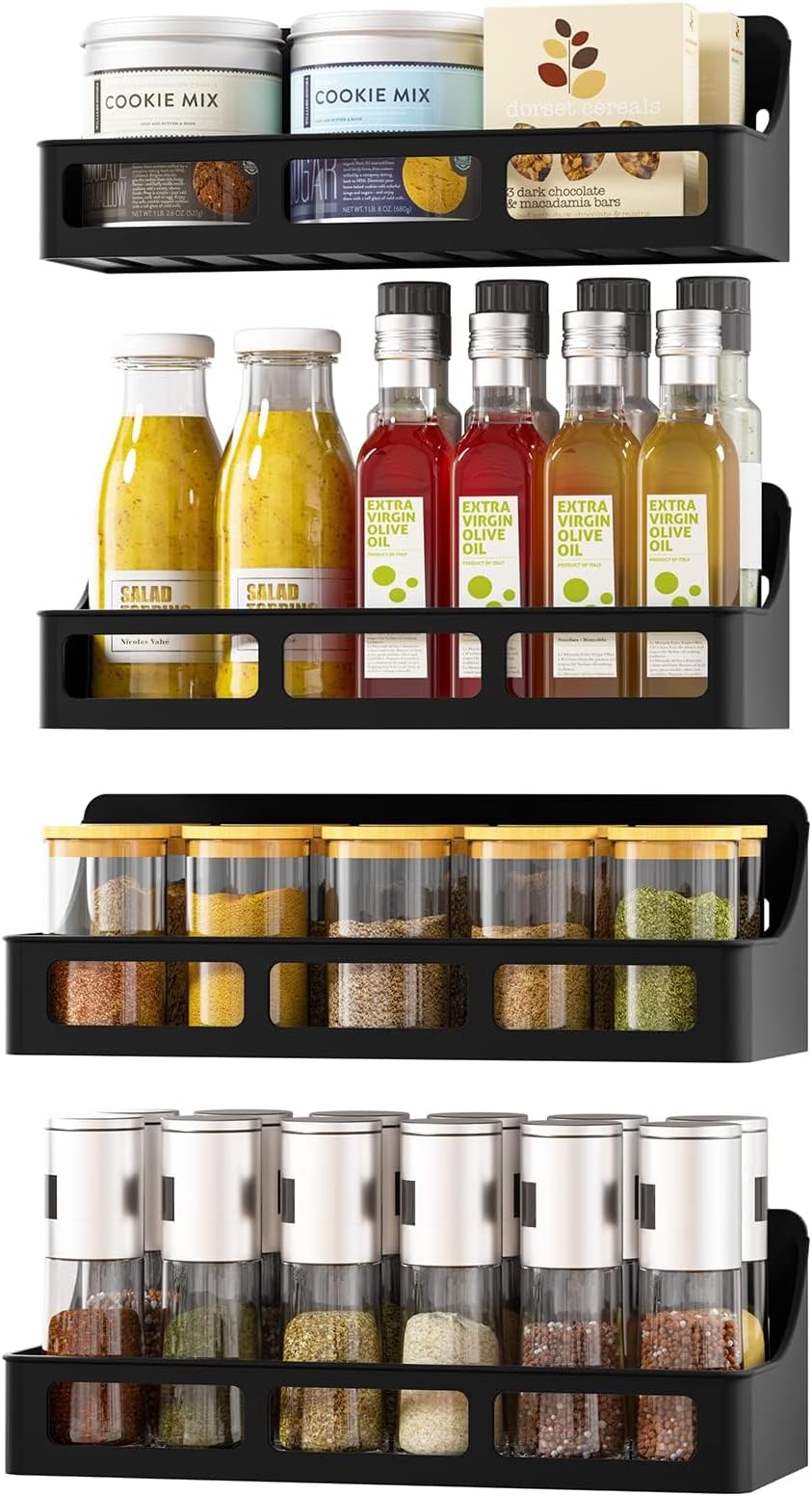 Amazon.com: LIDTOP Magnetic Spice Rack Organizer for Refrigerator, 4pcs ...