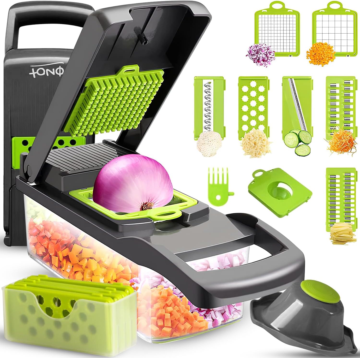 Amazon.com: 0NOt 12 in 1 multifunctional Chopper with container, x ...