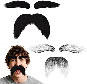Amazon.com: CXWLJL Fake Mustache Novelty Self-Adhesive Beard and ...