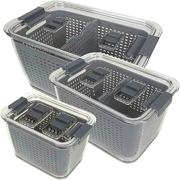 Amazon.com: Kitchen Spaces Colander Food Storage Containers For Fridge ...