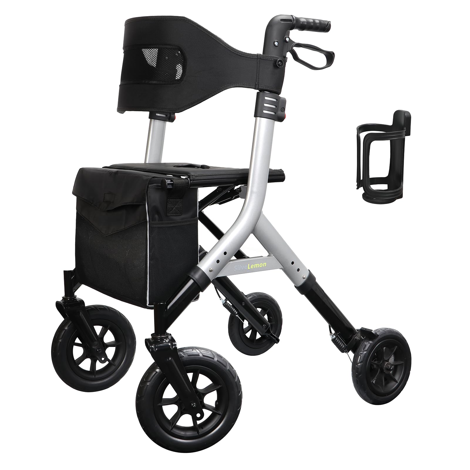 Walkers for Seniors, All Terrain Rollator Walker with Seat 350 lbs ...