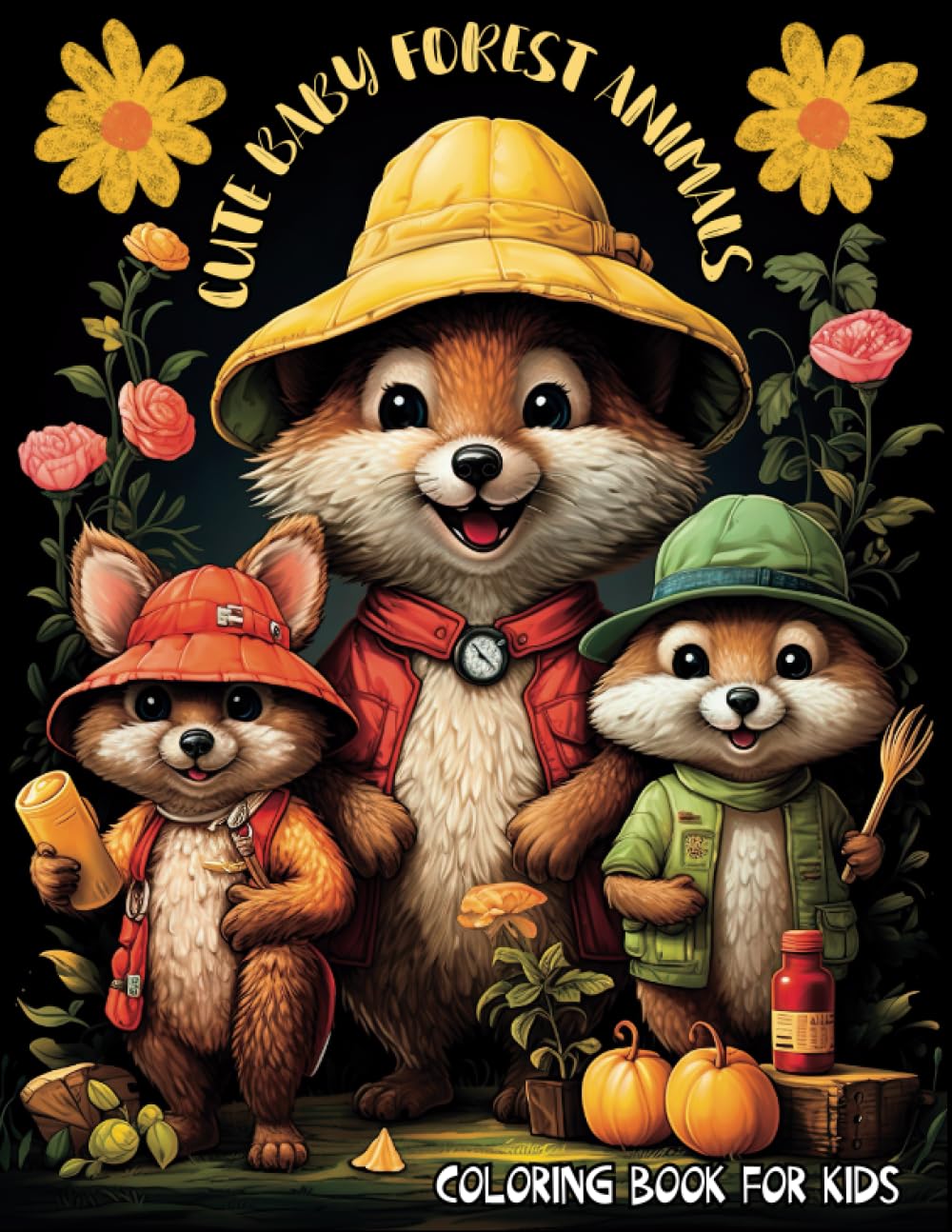 Cute Baby Forest Animals Coloring Book for Kids: ages 4-8 years | Happy ...