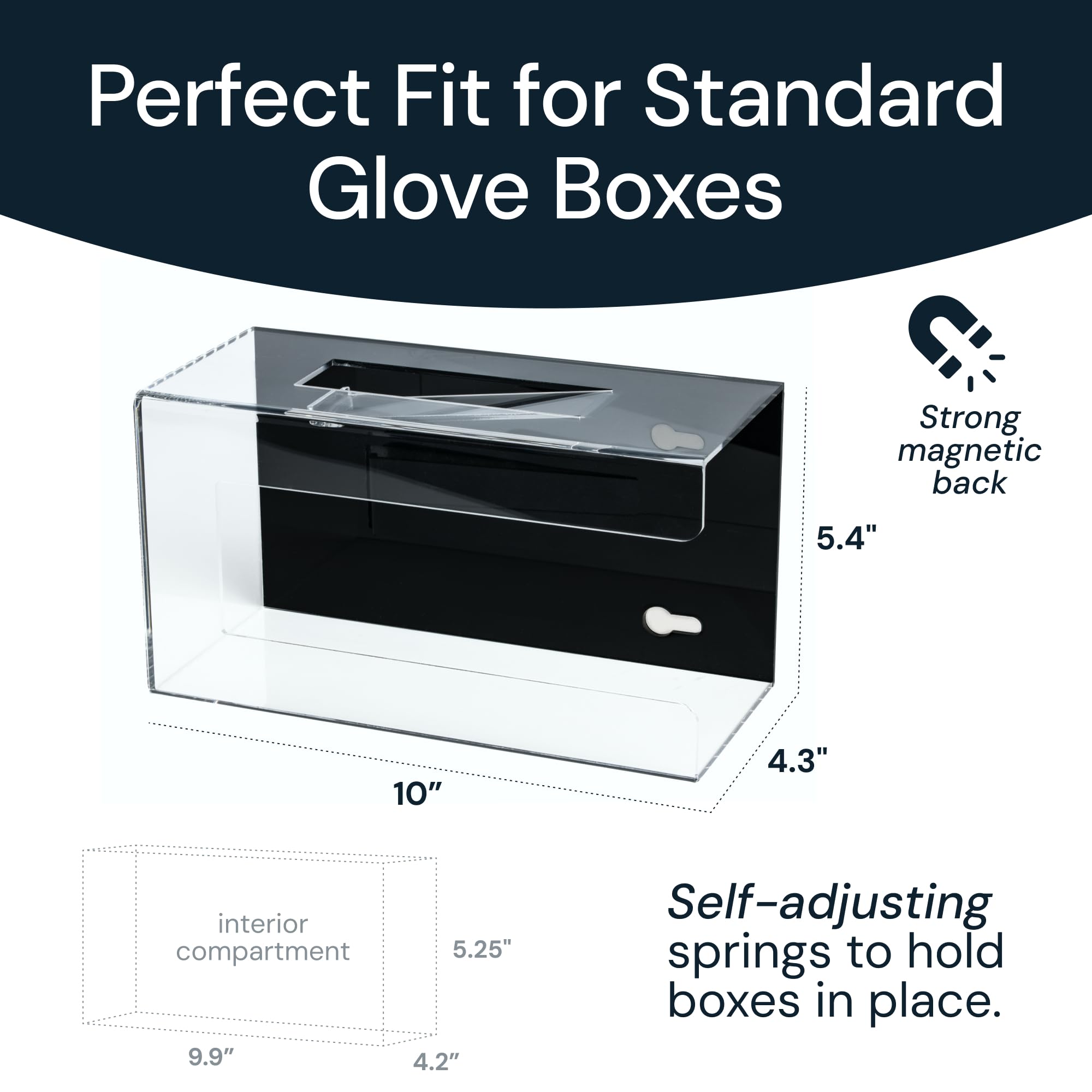 Snapklik.com : Magnetic Glove Box Holder - 10" X 5.4" X 4.3" Clear ...