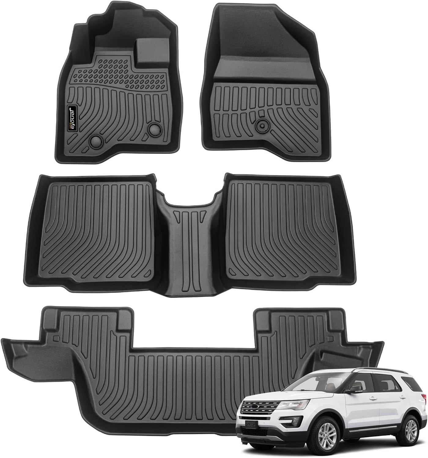 Amazon.com: Jenofa-Floor Mats for Ford Explorer 7 Seats 2015-2019 Floor ...