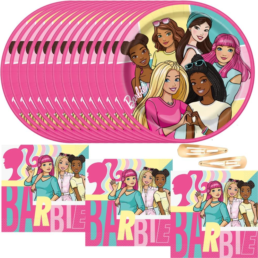 Barbie Birthday Party Supplies - 16 Barbie Plates (9" For Food or Cake ...