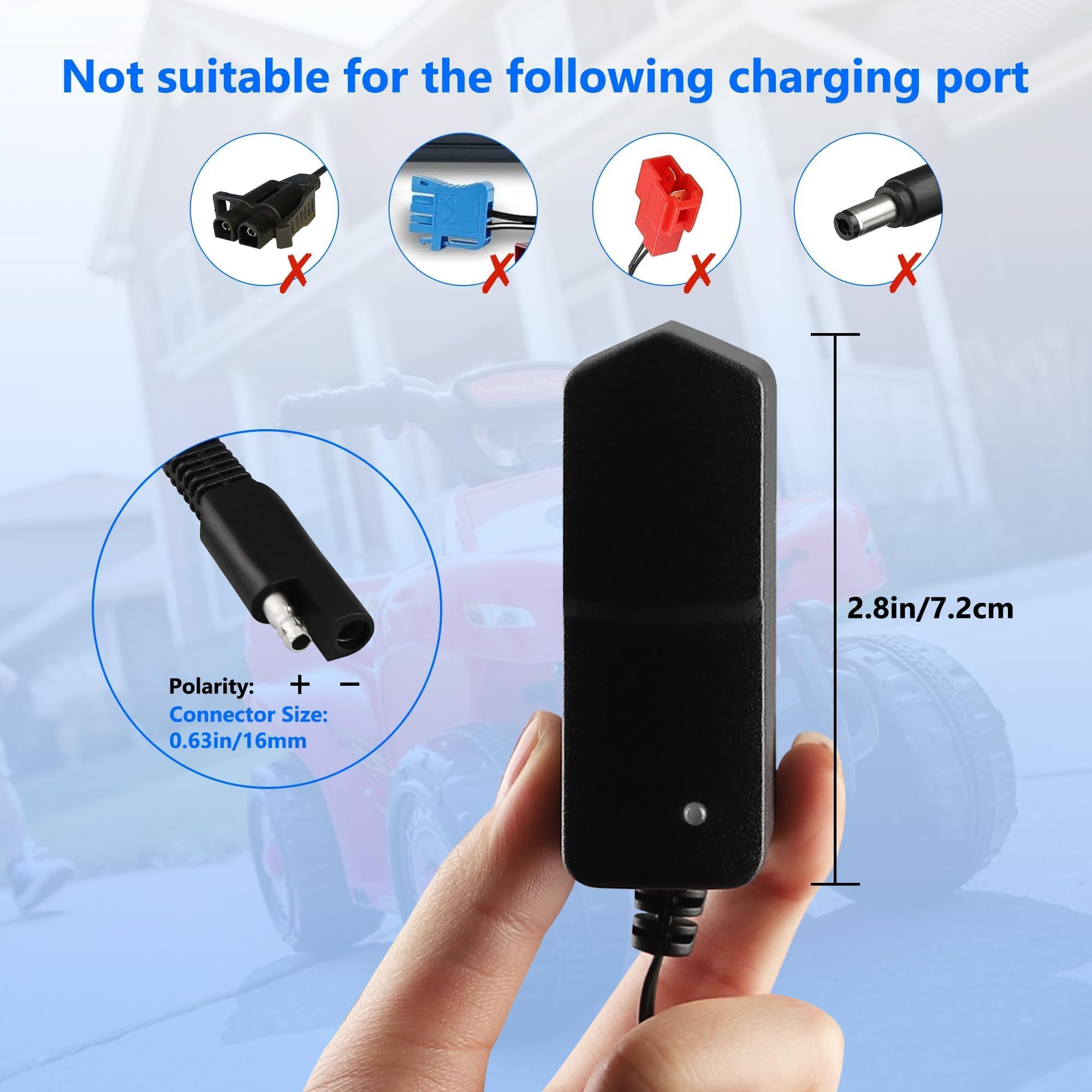 Snapklik.com : SAE Connector Charger For Kids Ride On Car Battery, 6 ...