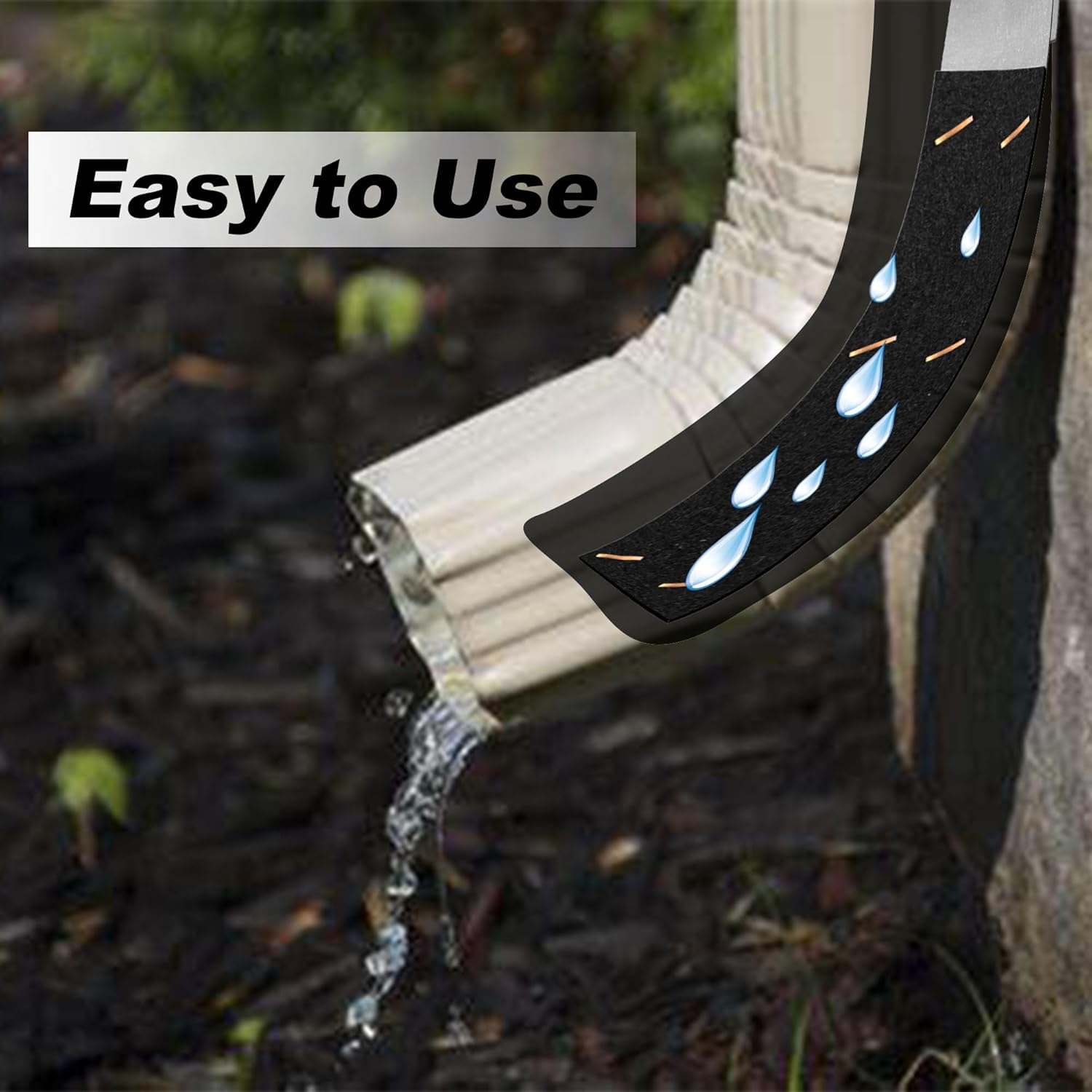 Gutter Noise Dampener- 2 Pack Rain Gutter Downspout Silencer Portable ...