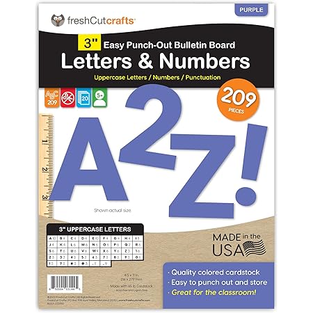 Amazon.com: FreshCut Crafts | Bulletin Board Letters & Numbers, Purple ...