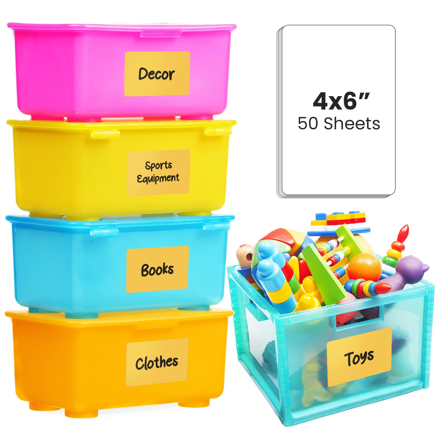 Snapklik.com : MESS Large Bin Labels For Storage Bins