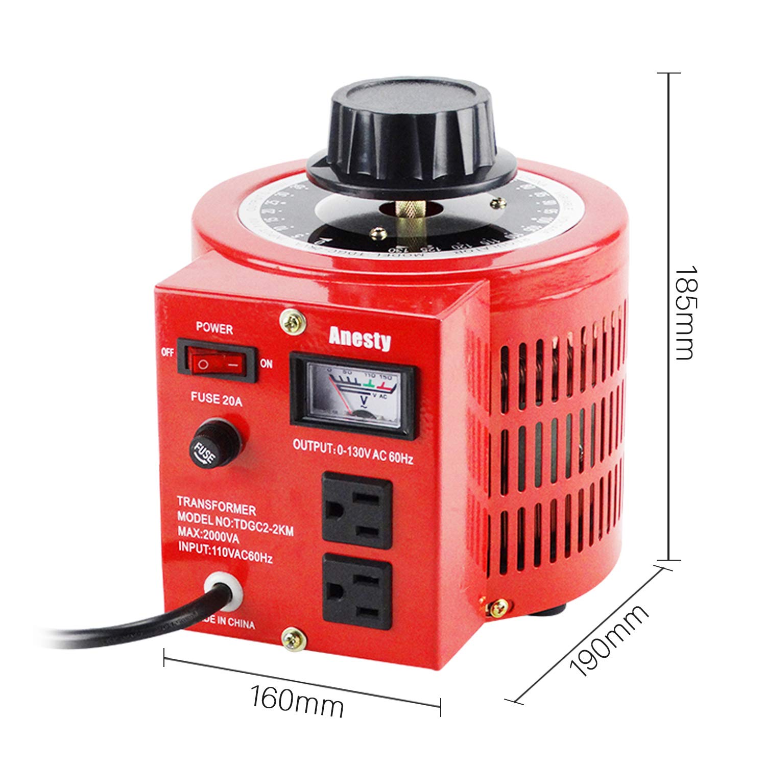 Buy Anesty Auto Transformer AC Variable Voltage Converter Transformer ...