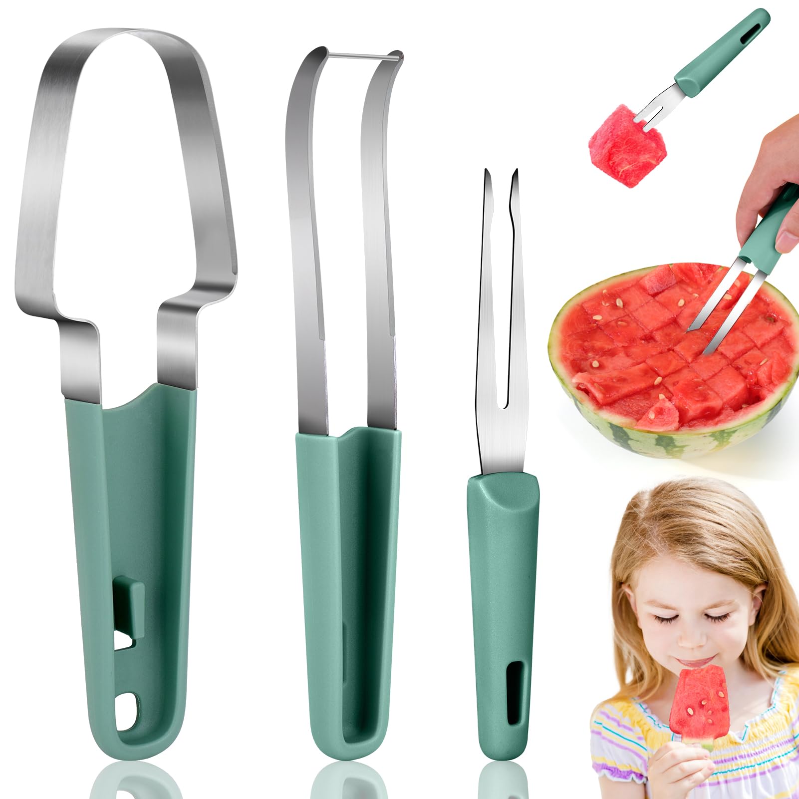 Amazon.com | Palksky 3-in-1 Watermelon Cutter Slicer Tool, Watermelon ...