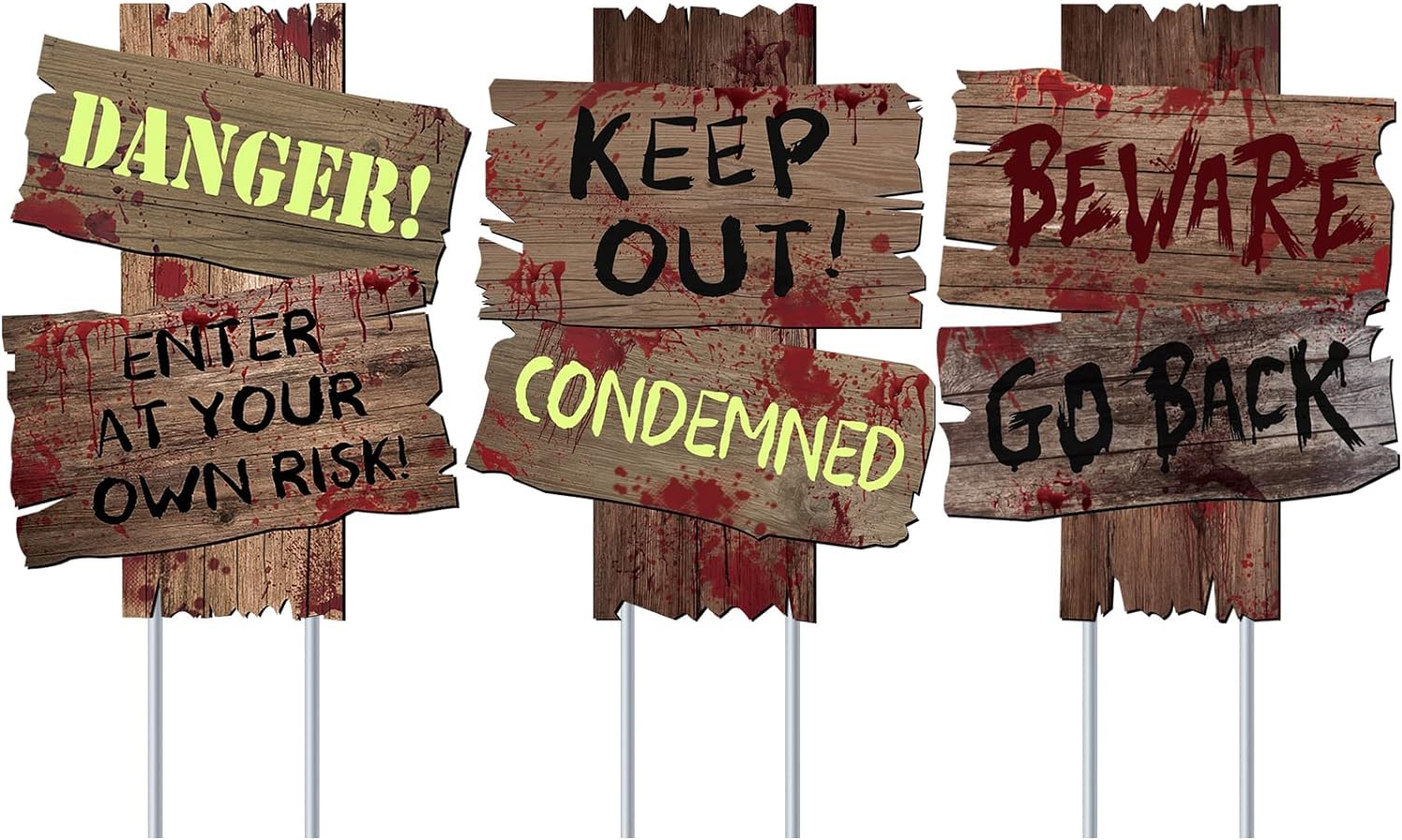 Amazon.com : Halloween Decorations Outdoor Beware Yard Signs Stakes ...