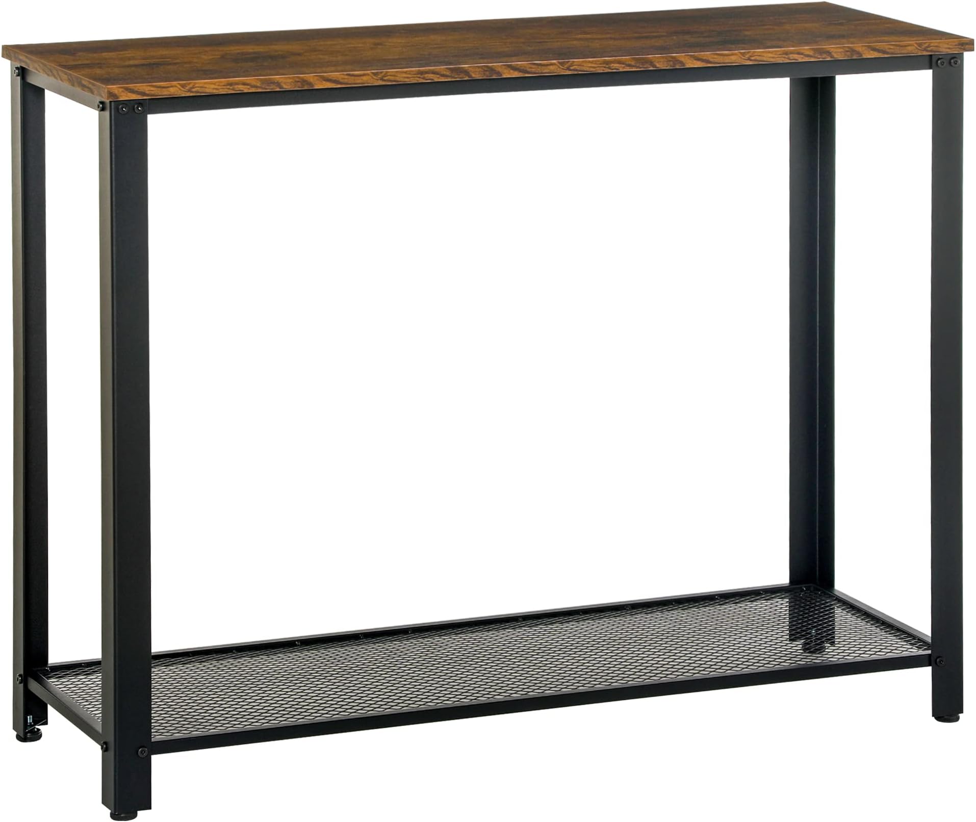 HOMCOM 2-Tier Console Table Side/End Table w/Bottom Mesh Shelf ...