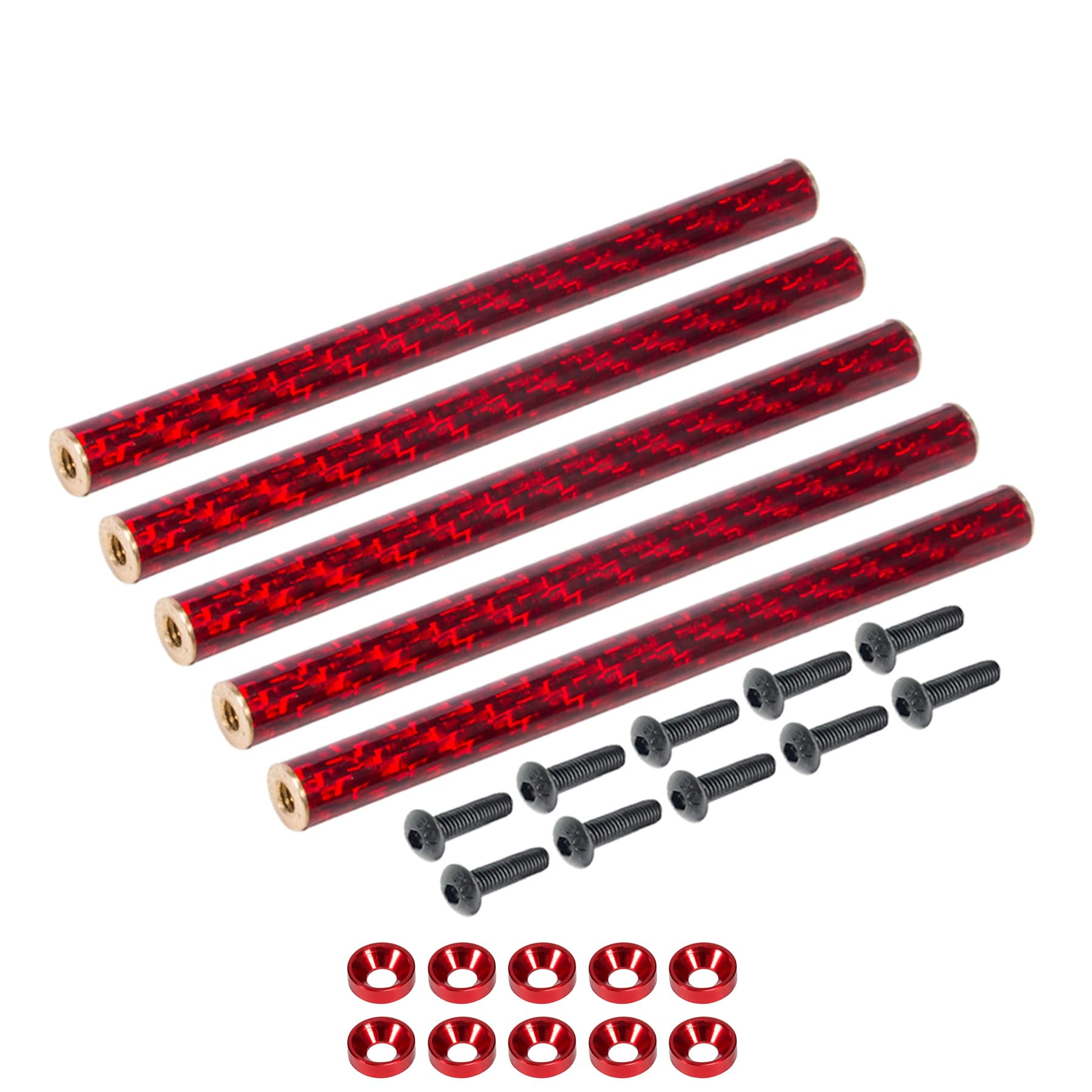 Amazon.com: AMK SCX10 Chassis Braces 5pcs 67-78mm Red Carbon Fibre ...