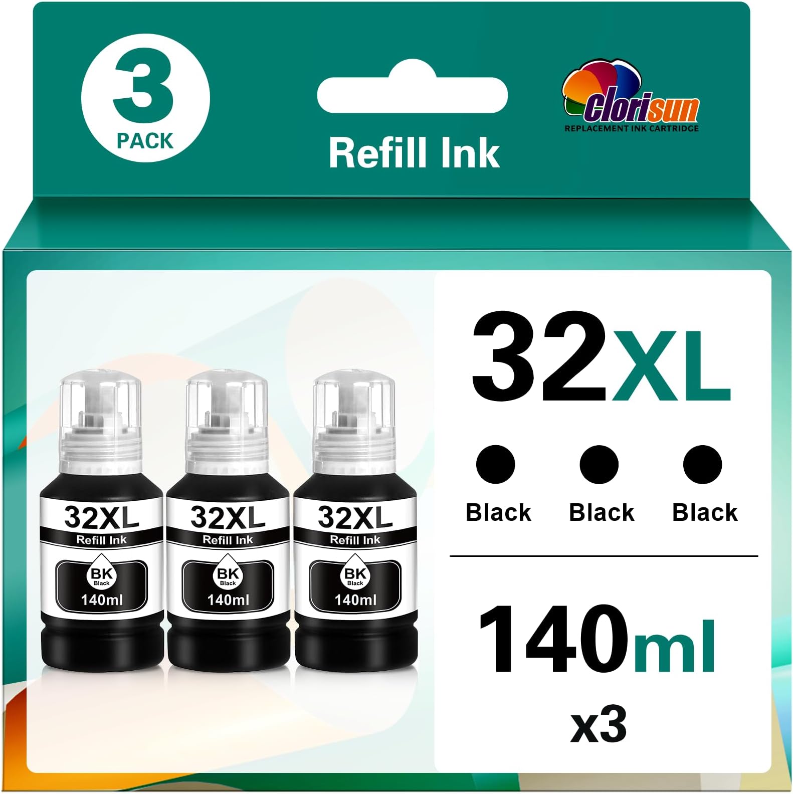 Amazon.com: Esiwerjob 32XL Black Ink Bottle Replacement for 32 XL ...
