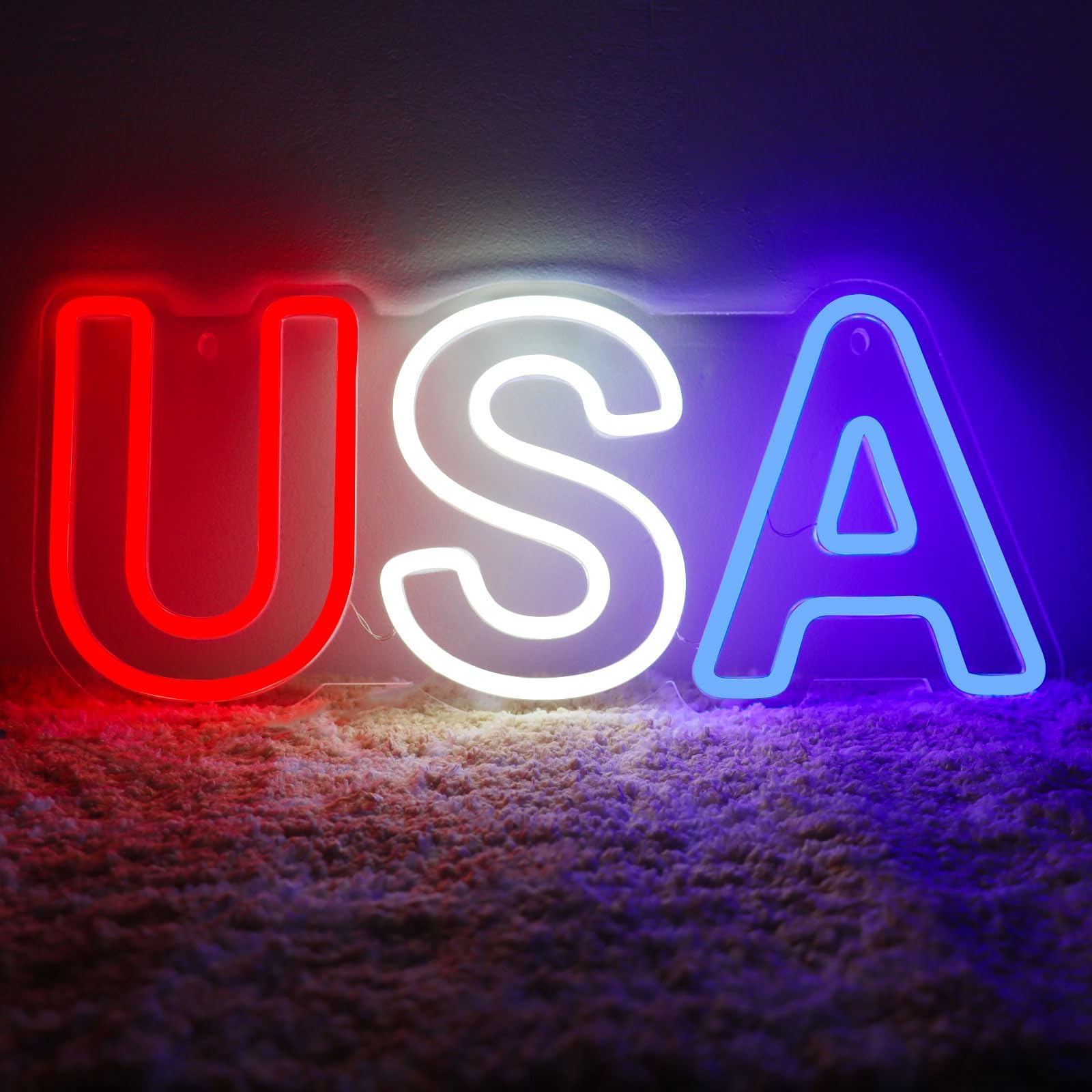 Amazon.com : 4th of July Decorations Star Neon Signs With Holder Base ...