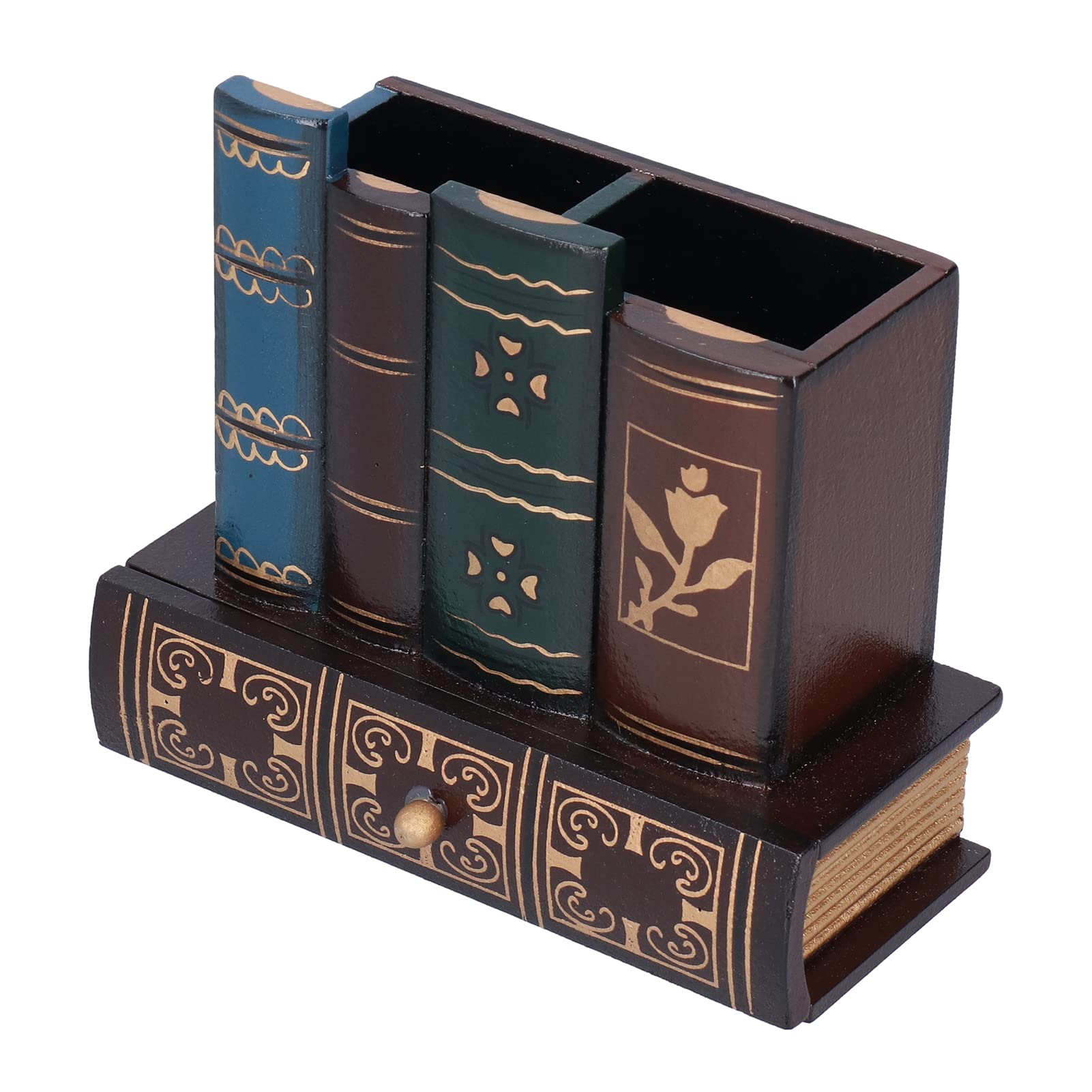 Snapklik.com : Vintage Pen Pencil Holder Cup, Decorative Library Books ...
