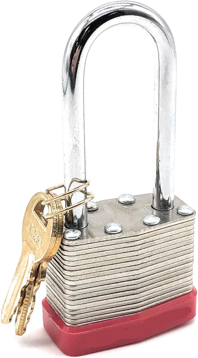 Vault Locks 40mm Keyed Alike Laminated Steel Long Shackle Padlock, 1 3/ ...