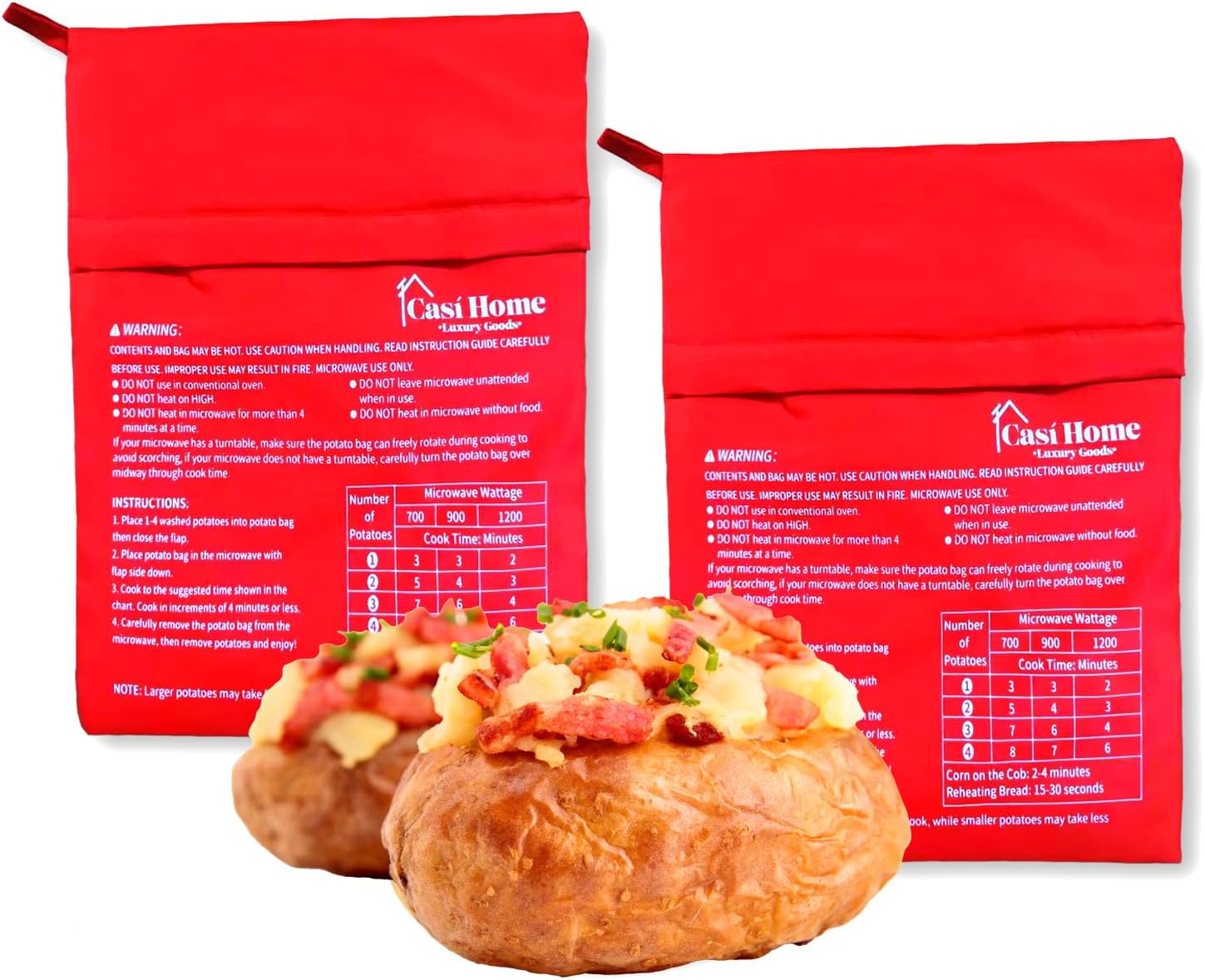 Amazon.com: Microwave Potato Bag, Baked Potato Microwave Bag, 2 Pack ...