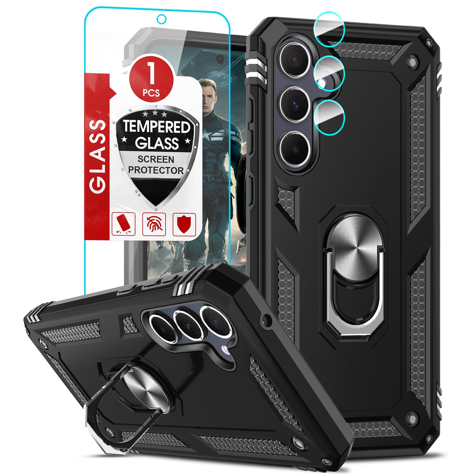 LeYi for Samsung Galaxy A35-5G Phone Case: with Glass Screen Protector ...