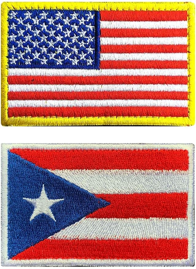 Amazon.com: Antrix 2 Pack American Flag Patch Summer Puerto Rico Flag ...