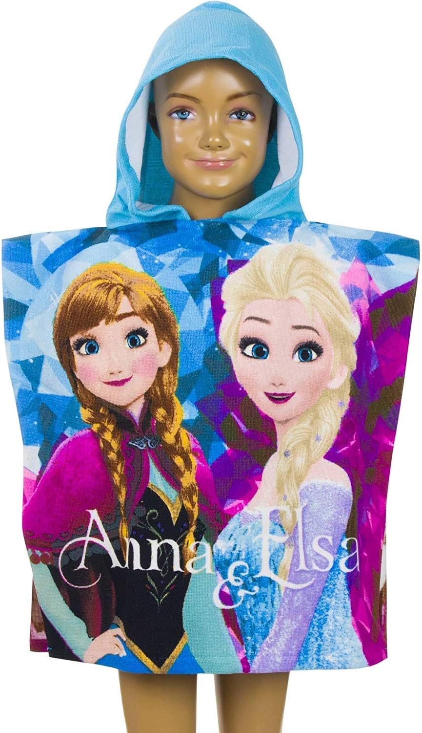Disney Frozen Princess Anna and Elsa Kids Hooded Poncho Towel : Amazon ...