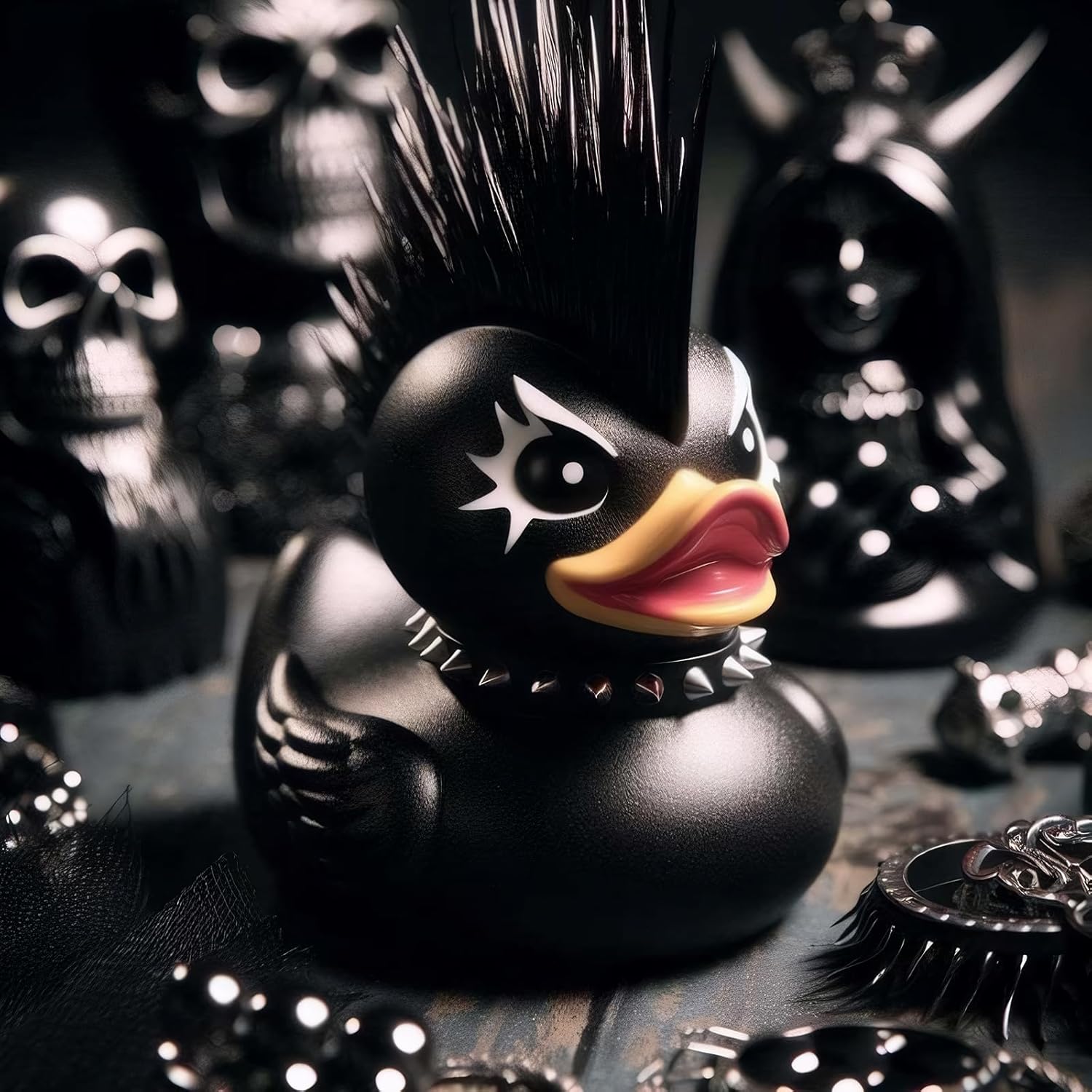 Amazon.com: edenfuax Punk Duck Goth Resin Duck - Garage Kits,Unique ...