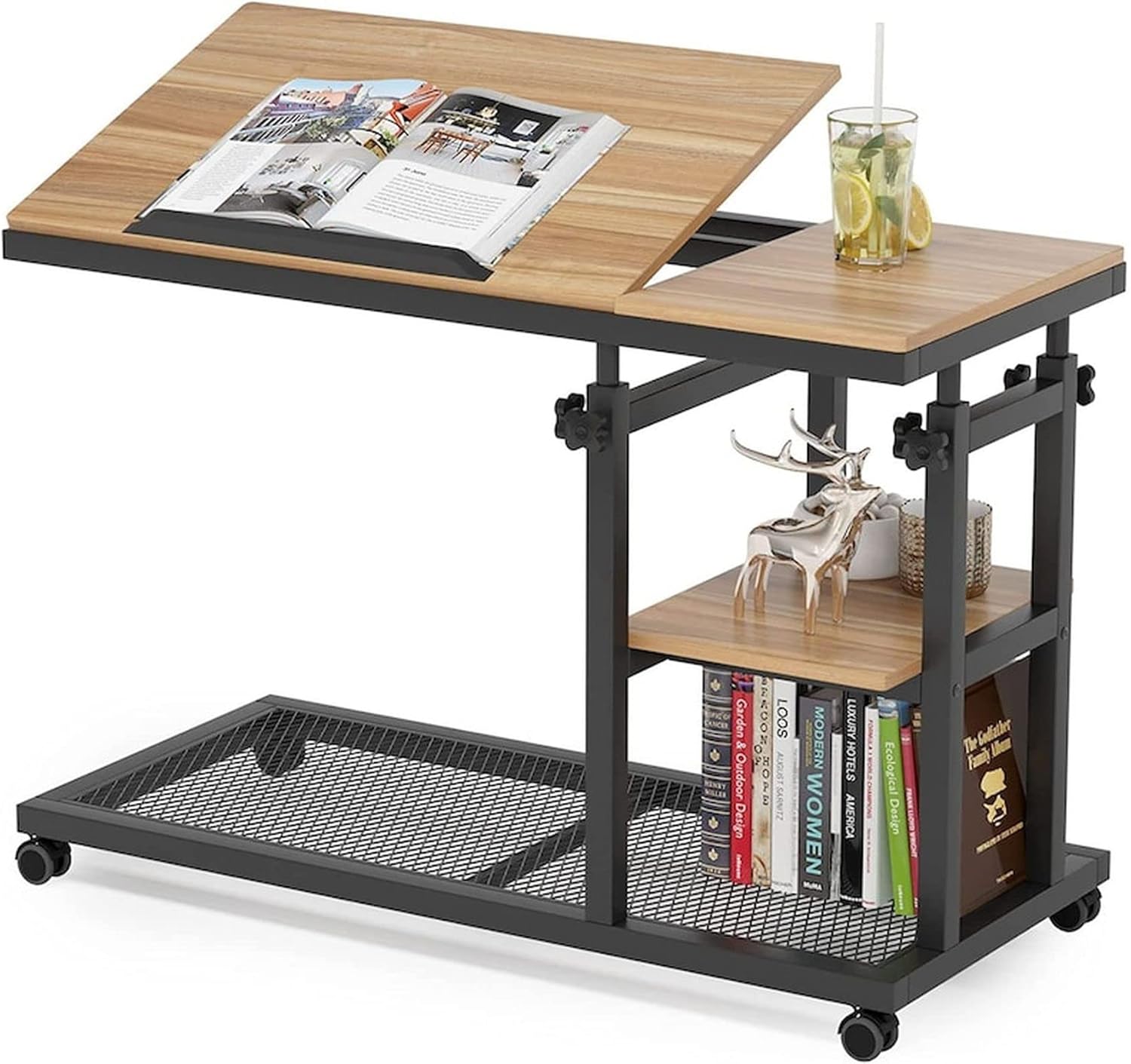 Amazon.com: khloe's choice Height Adjustable Sofa Table with Wheels ...