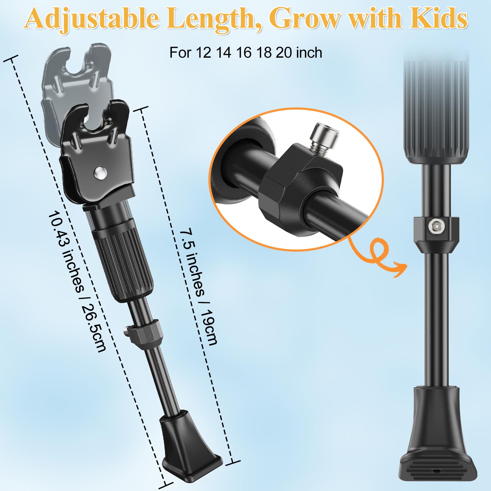 Snapklik.com : SEISSO Bike Kickstand For Kids Bike 12 14 16 18 20 Inch ...