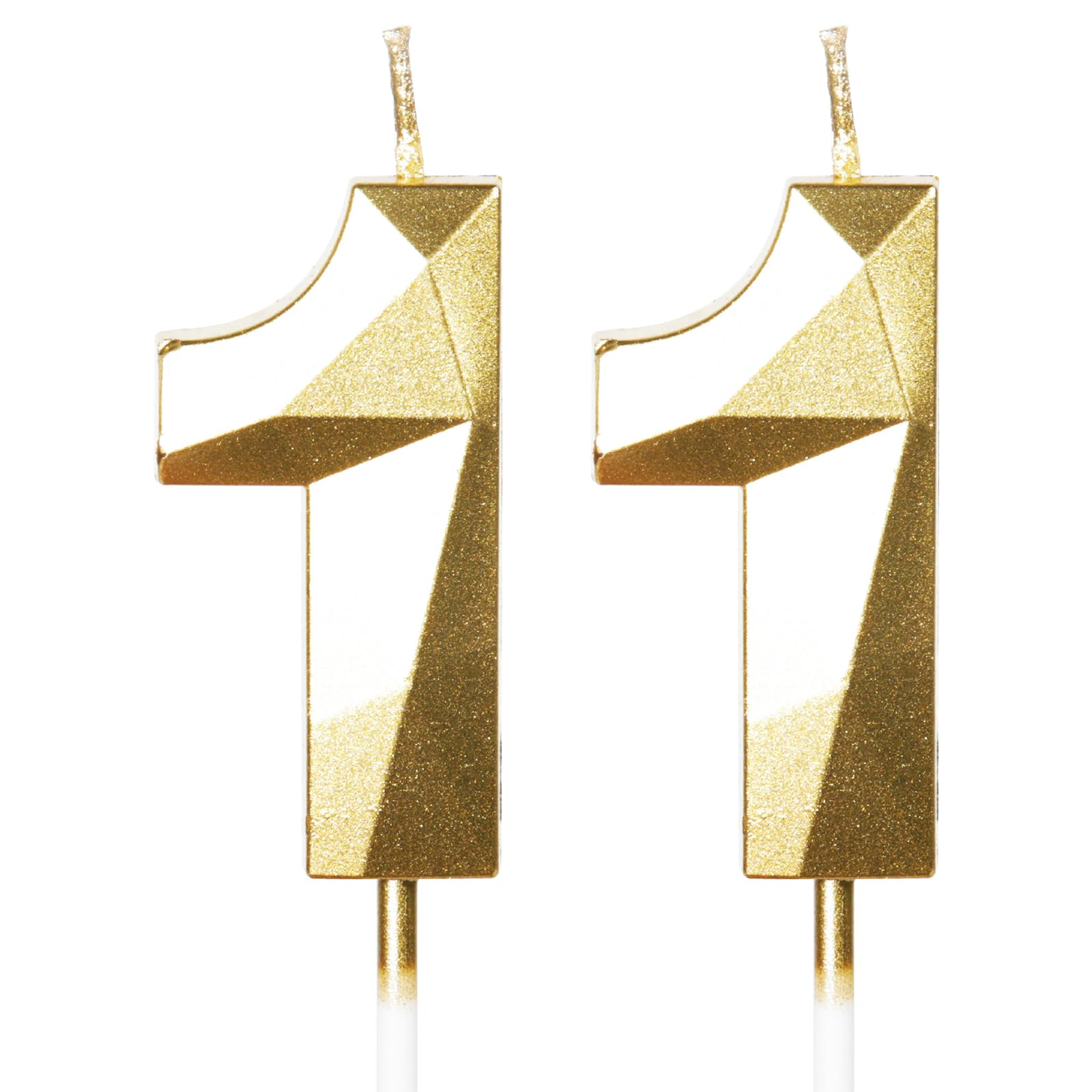 Amazon.com: Number 11 Candles,11th Birthday Candles,Gold Happy Birthday ...