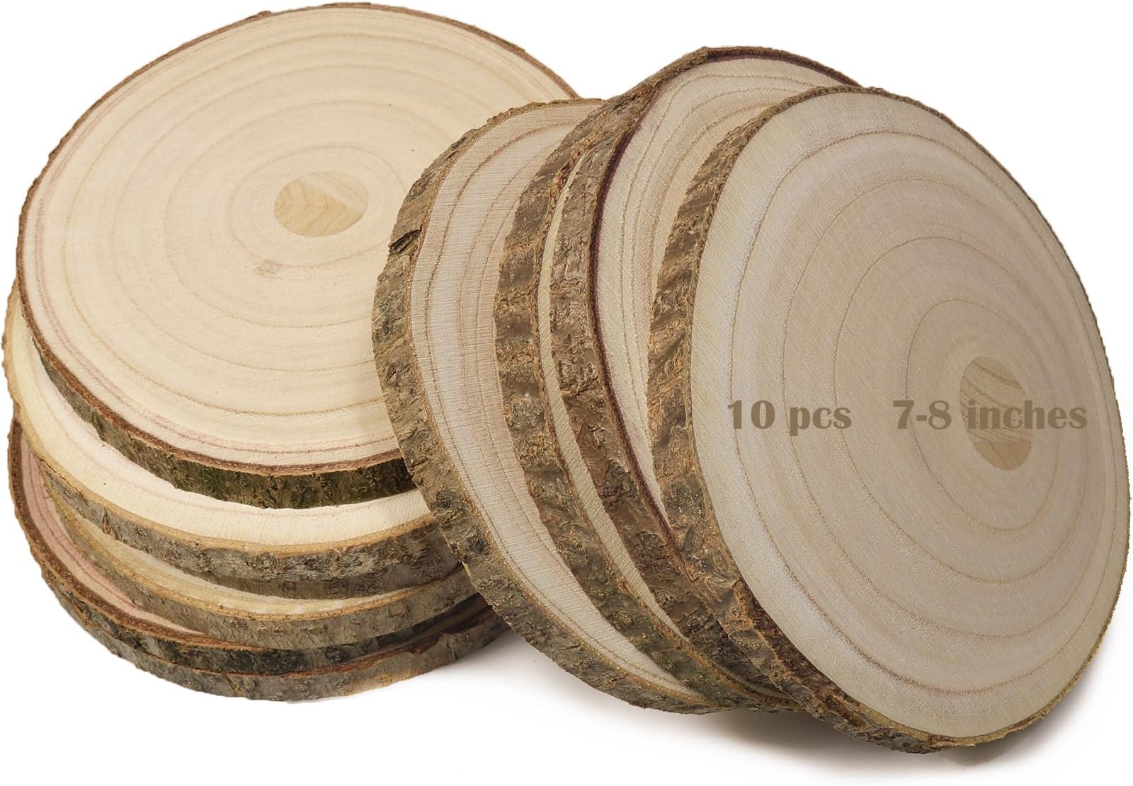 Amazon.com: Large Unfinished Wood Slices for Centerpieces 10 Pcs 10-11 ...