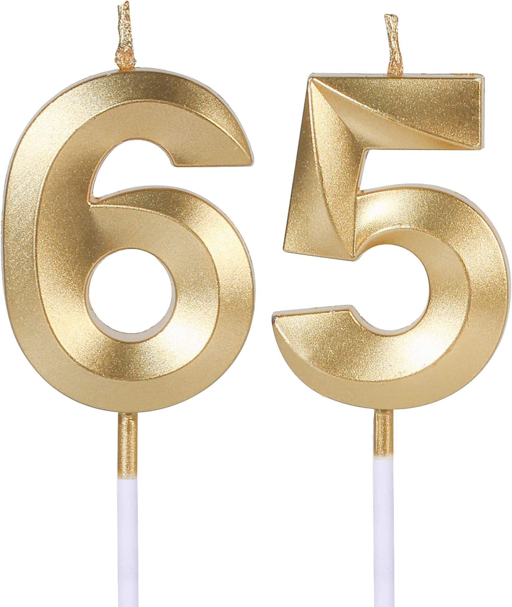 Amazon.com: 65th & 56th Birthday Candles for Cake, Silver Number 65 56 ...
