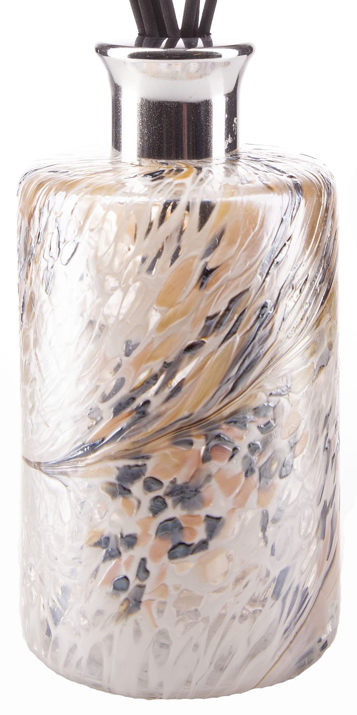 Amelia Art Glass Reed Diffuser Tall Cylinder in White Nude Gold ...