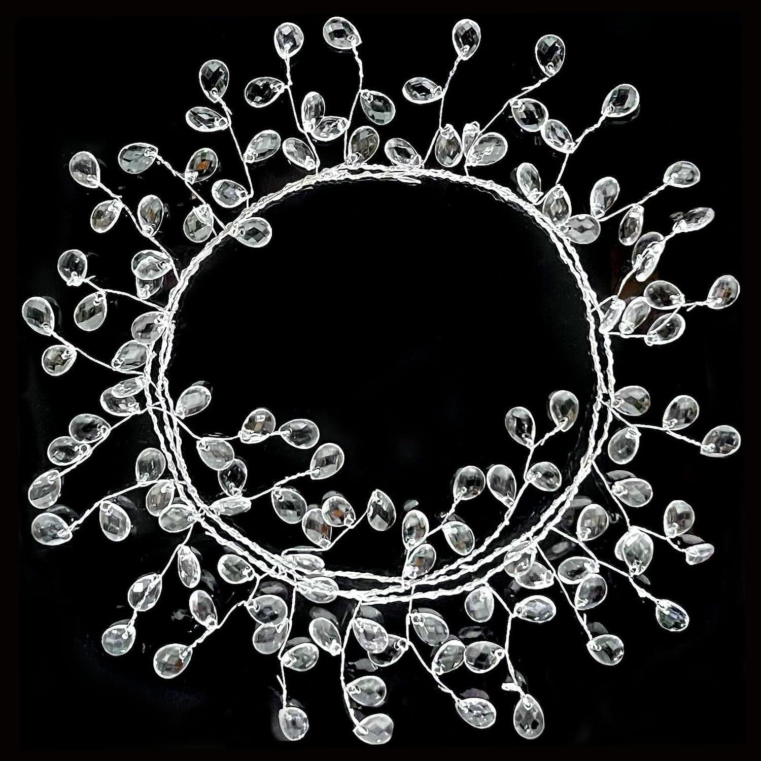 Amazon.com: Crystal Beaded Garland, 4.9FT Clear Beaded Garlands Wire ...