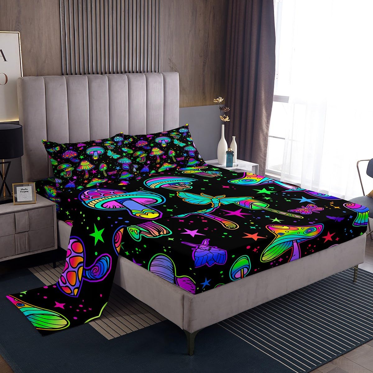 Amazon.com: Mushroom Bed Sheets Set Cute Mushroom Decor Sheet Set for ...