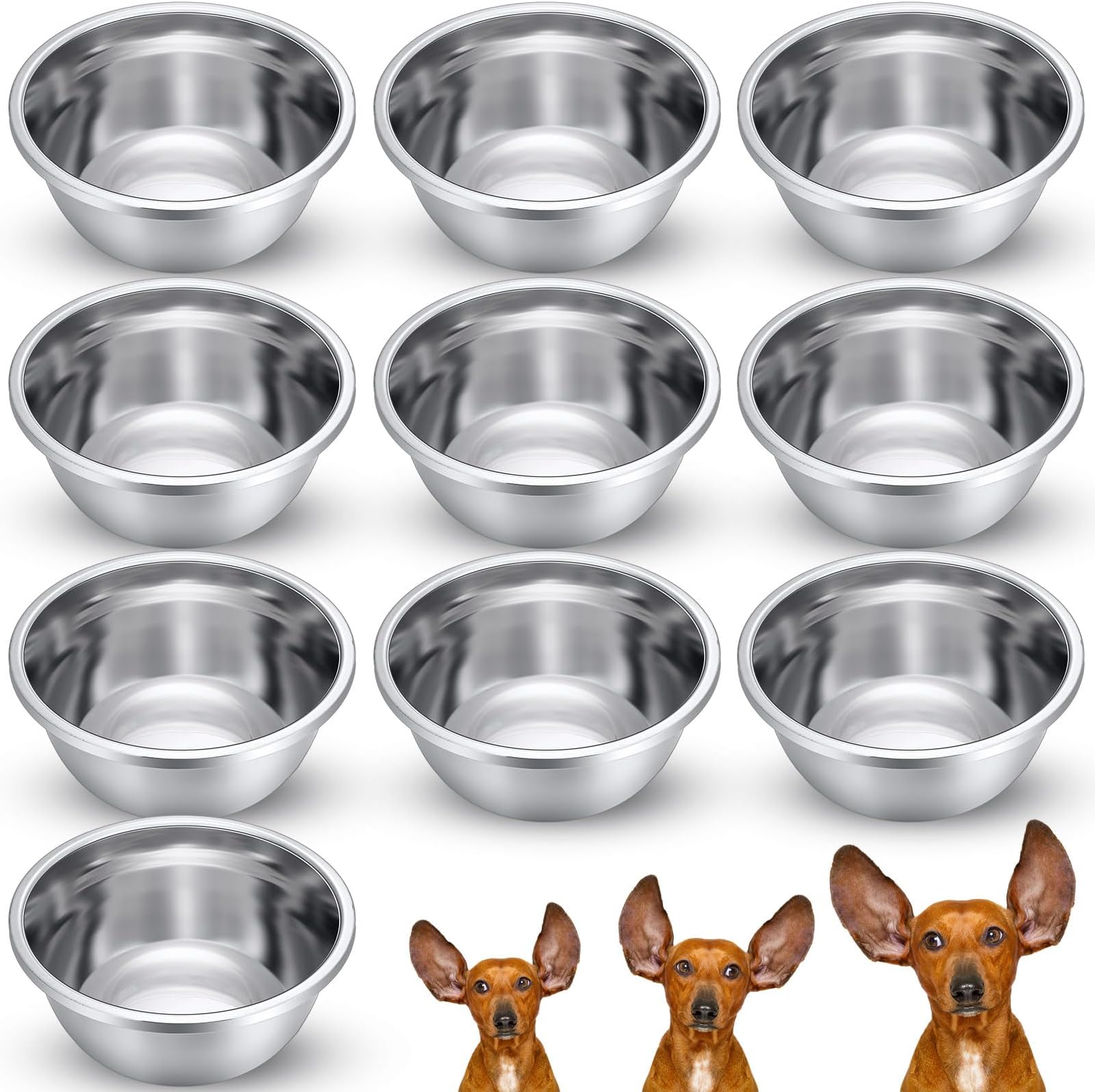 Pet Supplies : Mimorou 6 Pcs Stainless Steel Dog Bowls 9.4 Inches ...