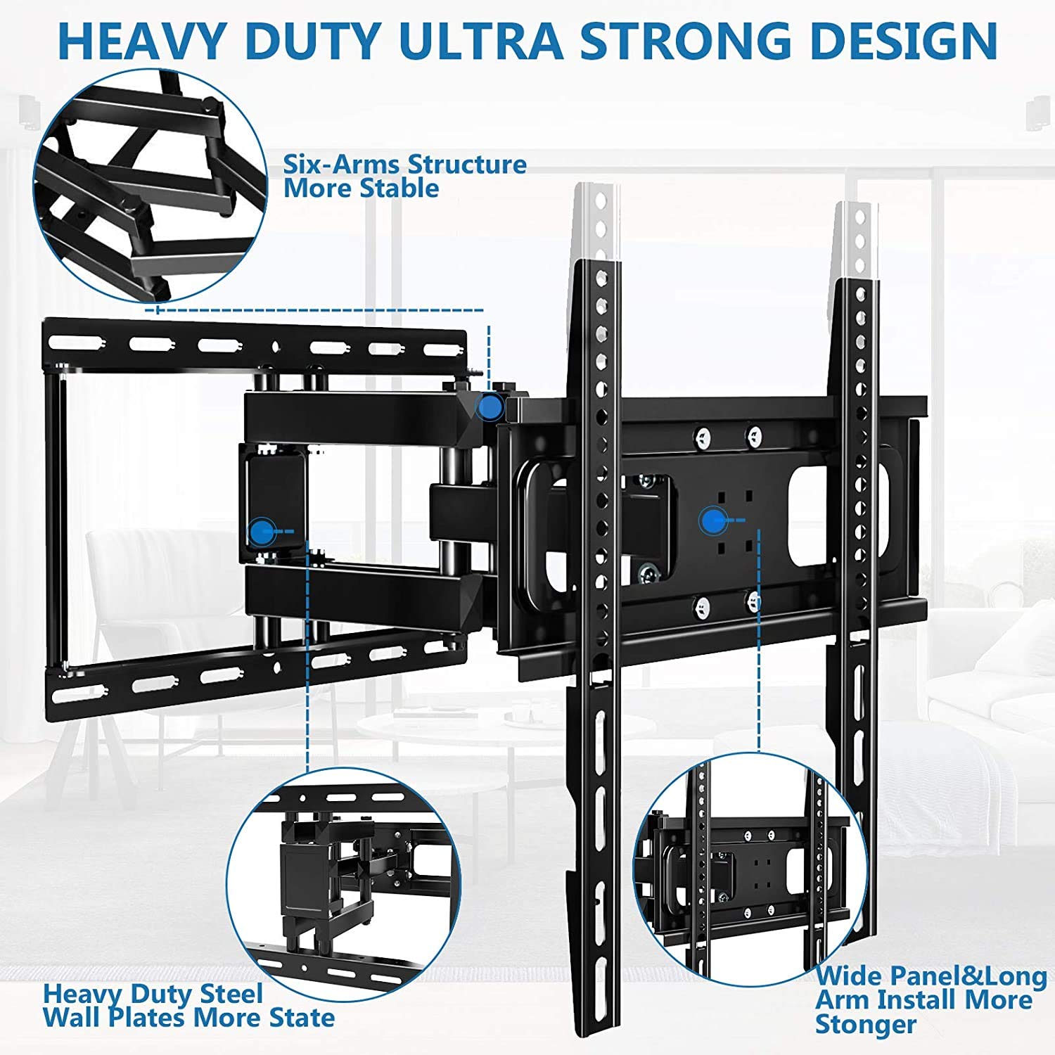 Buy KDG TV Wall Mount Full Motion for Most 32-65 Inch Flat Curved ...