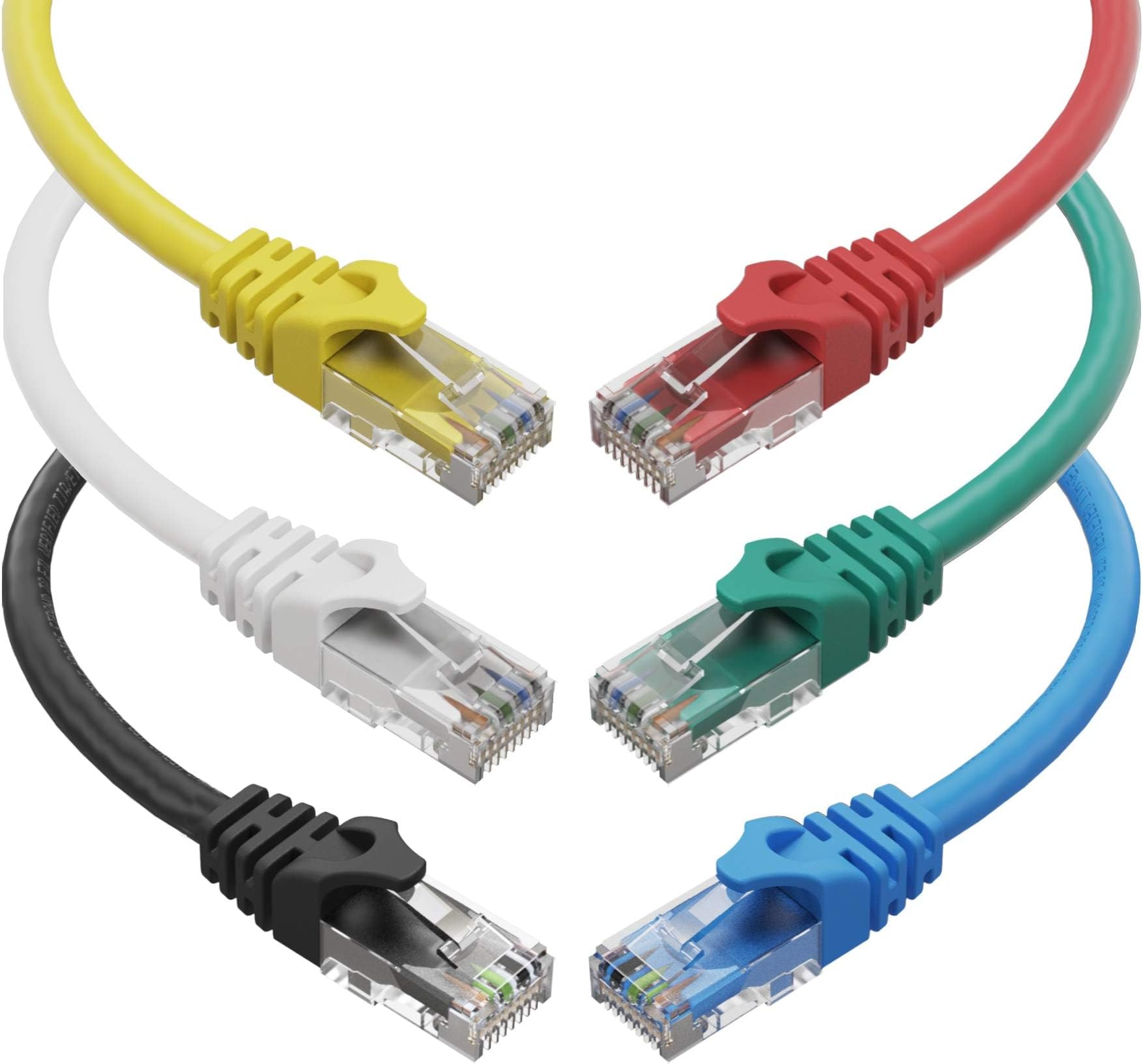 Amazon.com: Cat 6 Ethernet Cable 6 FT 6 Pack, Cat6 RJ45 Ethernet Patch ...