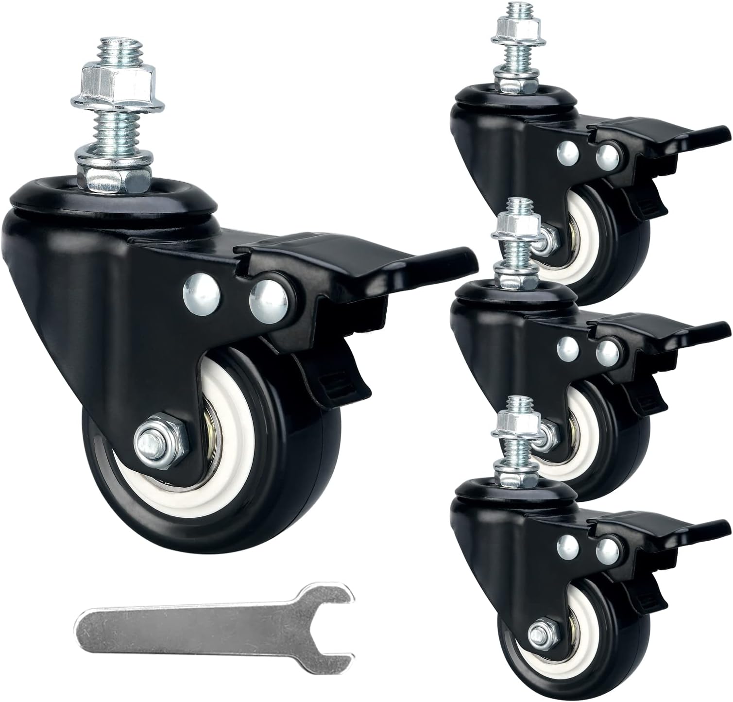 Amazon.com: WHARSTM Caster Wheels, 3" Locking Swivel Stem Casters Set ...
