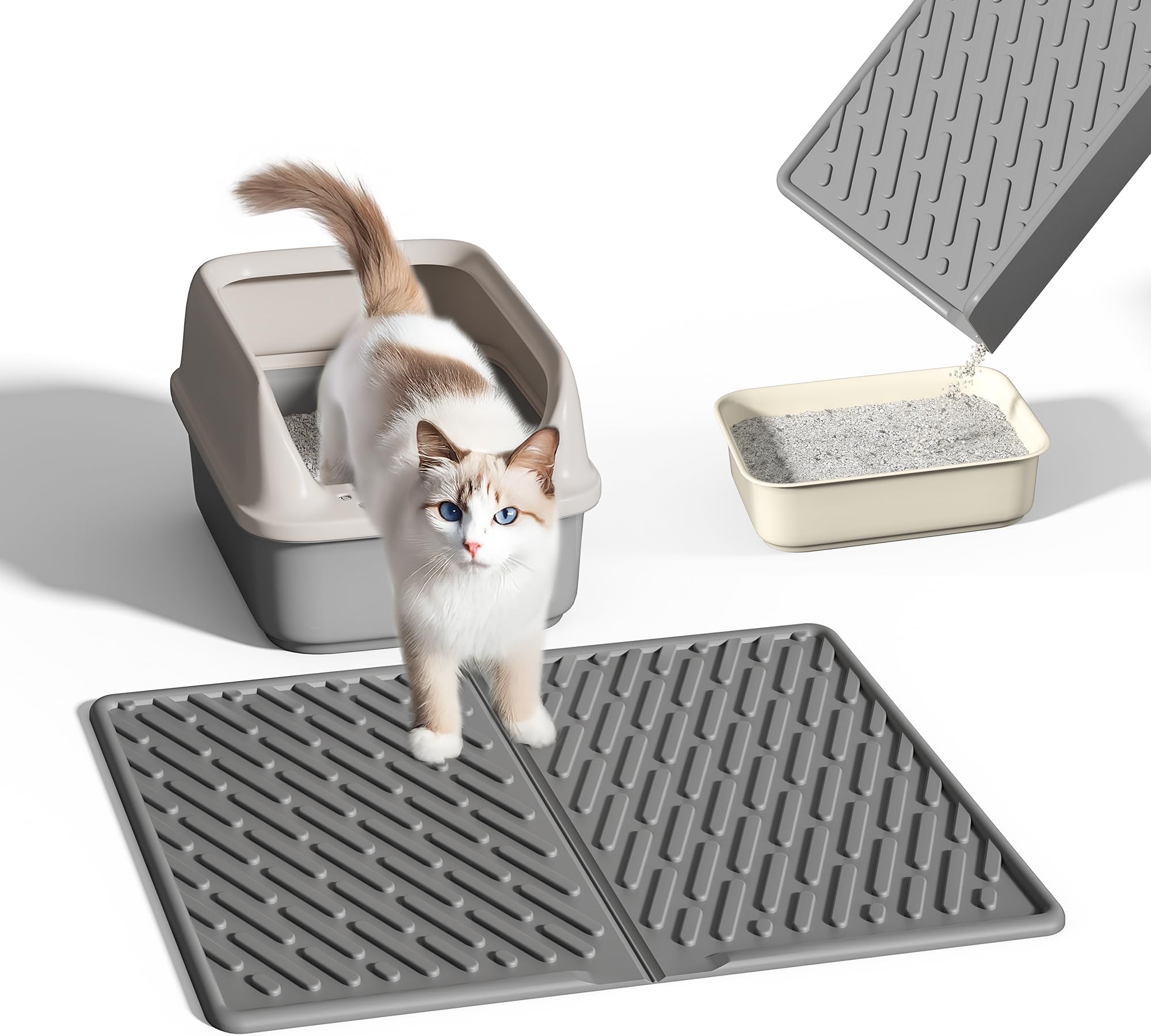 Amazon.com: Omega Paw Paw-Cleaning Litter Mat, Grey : Pet Supplies