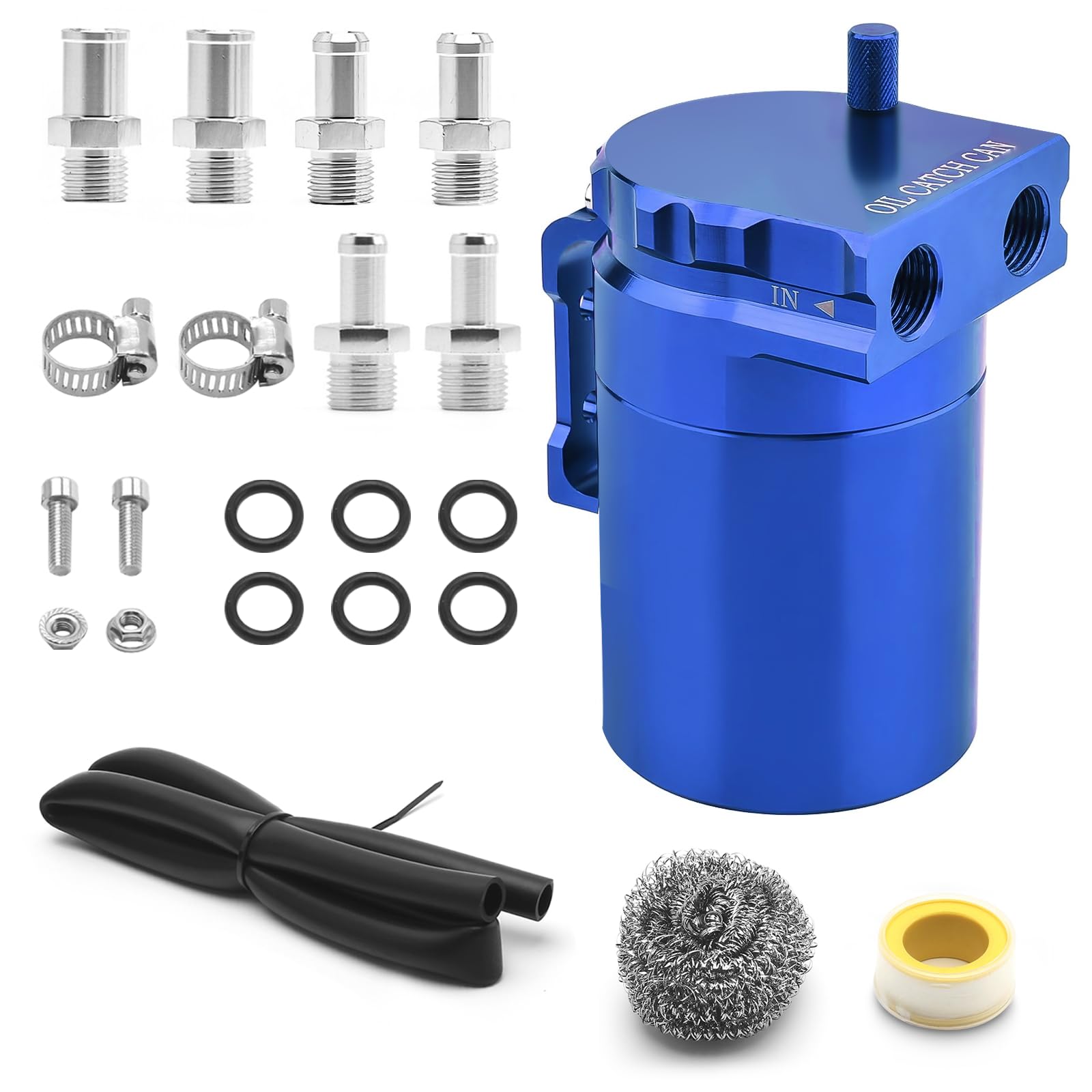 Amazon.com: 350ml Universal Oil Catch Can 0046 Aluminum Polish Baffled ...