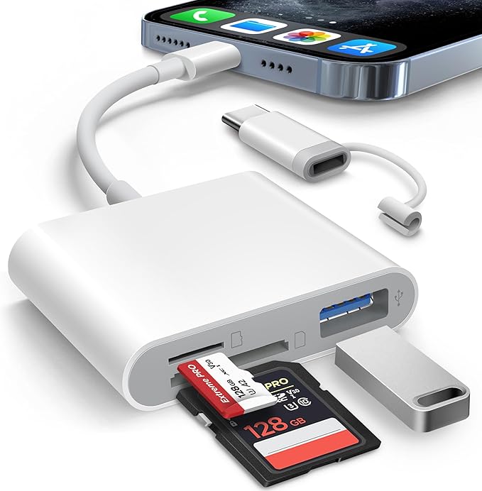 Amazon.com: AkHolz SD Card Reader for iPhone iPad Built-in Lightening ...
