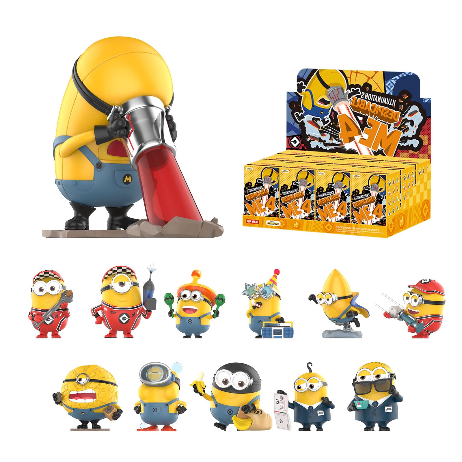 Amazon.com: POP MART Universal Despicable Me 4 Series Figures, 12PCs ...