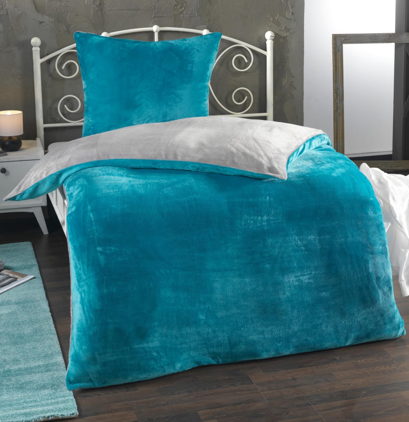 KEAYOO Plüsch Bettwäsche 135x200 cm Kuschelbettwäsche mit Flauschig ...