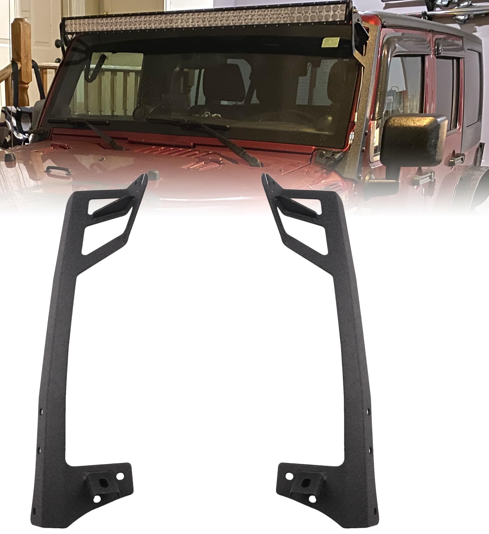 Amazon.com: HENGTUAOTO JK A-Pillar Mounting Brackets for 52” LED Light ...