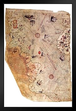 Amazon.com: Piri Reis 1513 Historical World Map Travel World Map with ...
