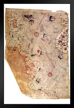 Amazon.com: Piri Reis 1513 Historical World Map Travel World Map with ...