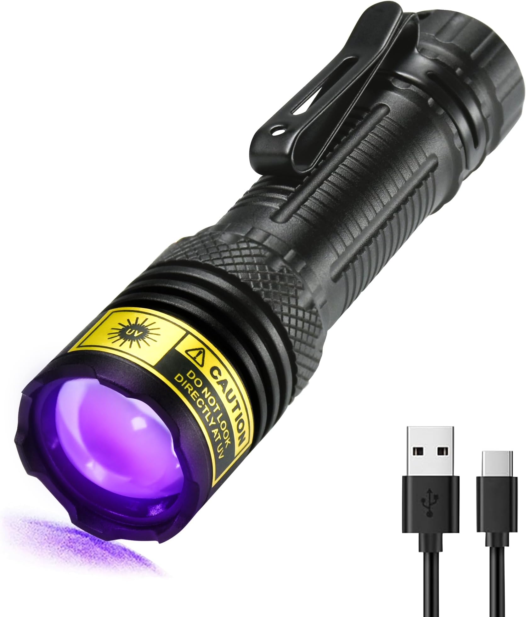 DARKDAWN UV Flashlight 395nm Black Light Mini USB Rechargeable ...