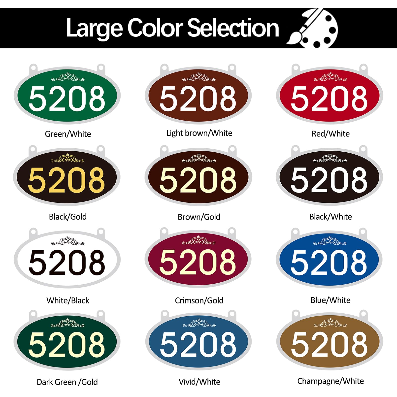Numbers For Mailbox Post Oval Address Plaque Sign 10x5.8 Inches ...